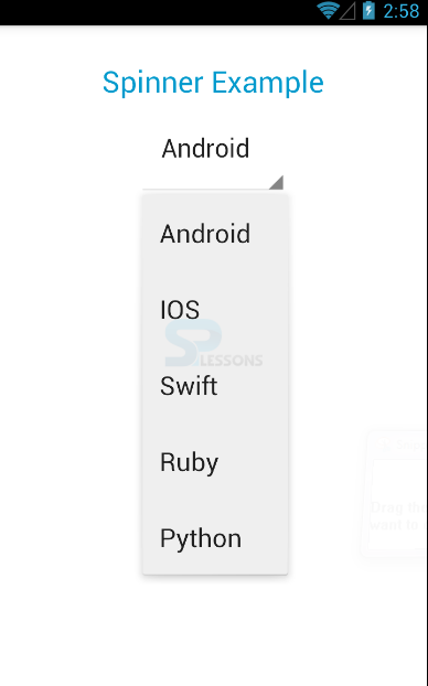 Android Spinner - SPLessons