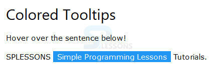 W3CSS Tooltips - SPLessons