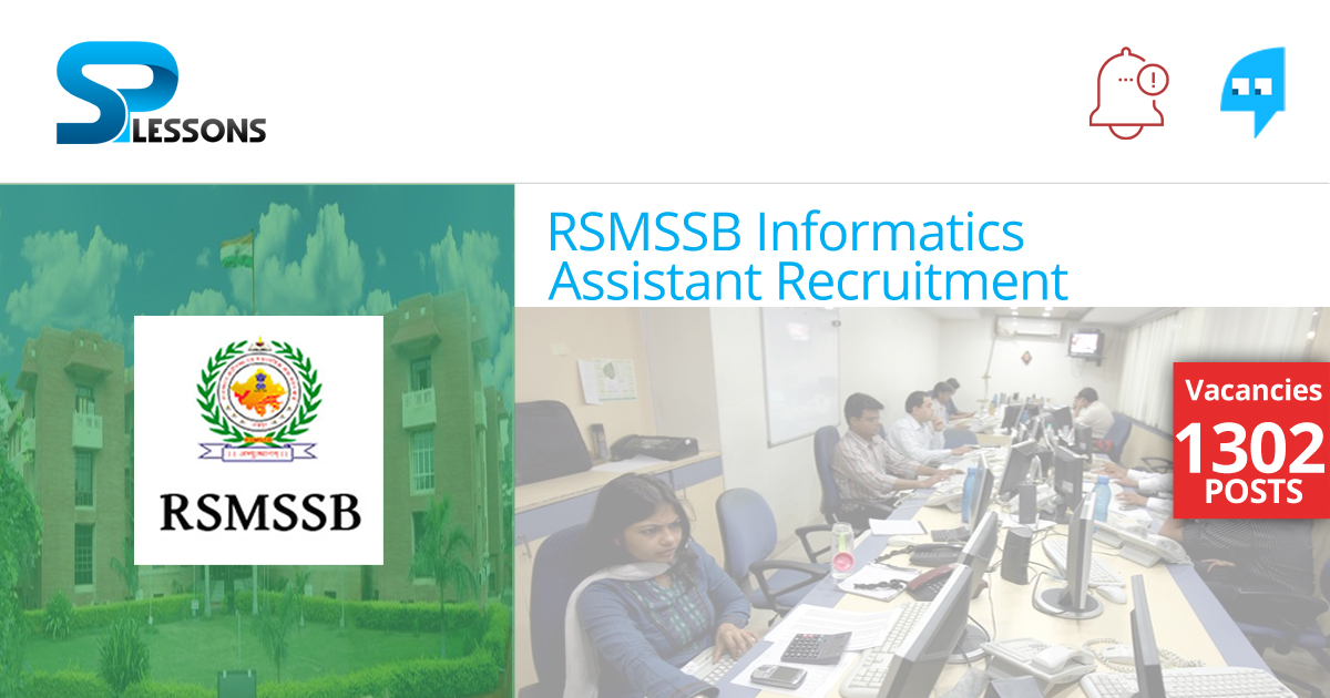 RSMSSB Informatics Assistant Notification