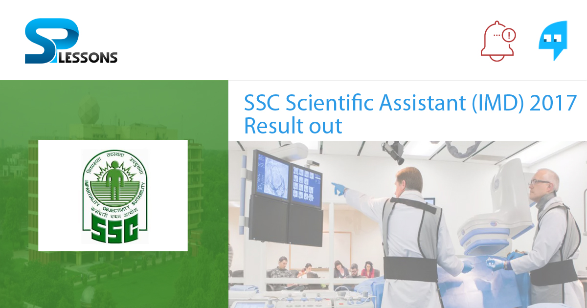 SSC Scientific Assistant IMD Result - SPLessons