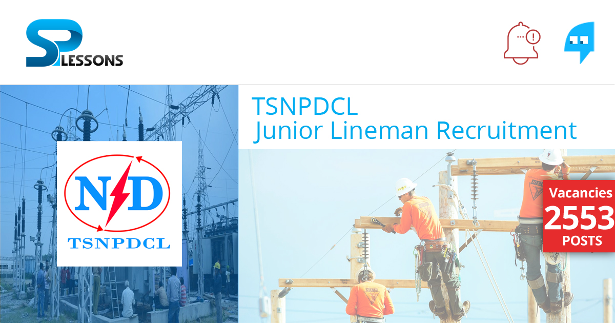 TSNPDCL Junior Lineman Recruitment - SPLessons