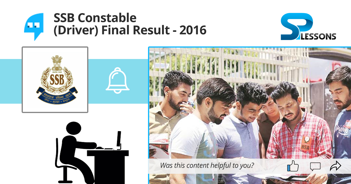 SSB Constable Driver Final Result