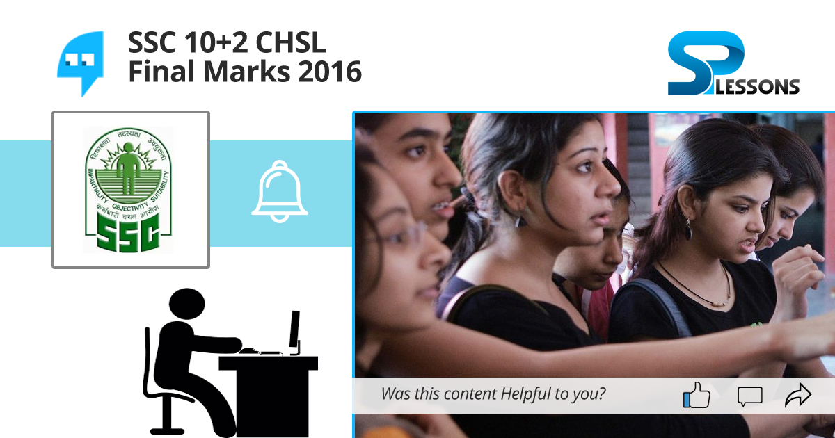 SSC CHSL Final Marks 2016