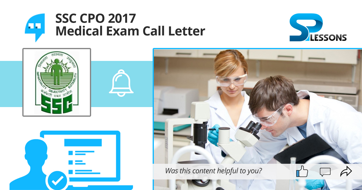SSC CPO Medical Exam Call Letter