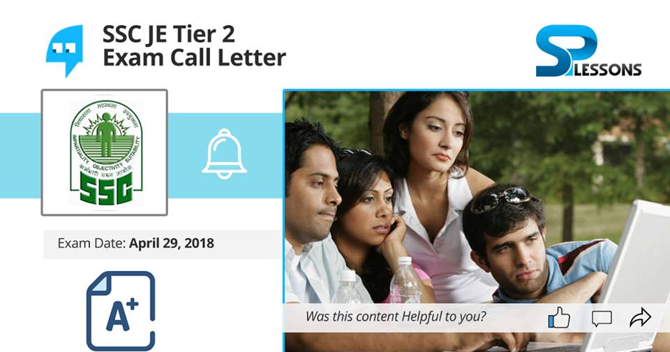 SSC JE Tier 2 Exam Call Letter