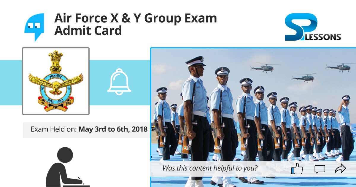 Indian Air Force Group X Y Admit Card