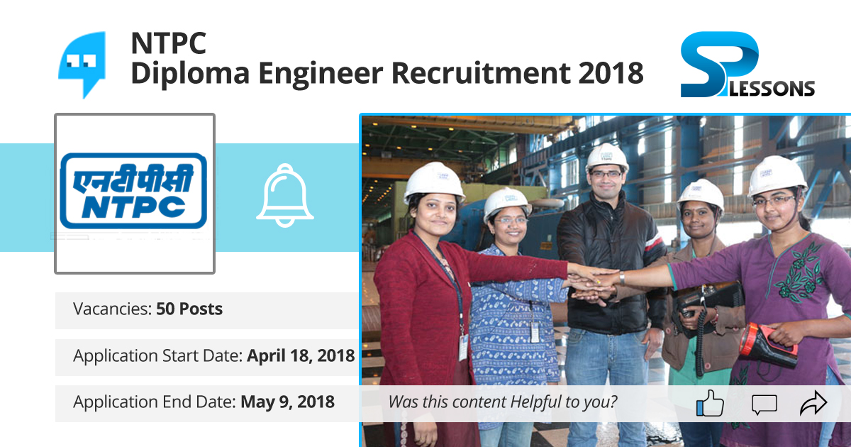 NTPC Diploma Engineers Recruitment