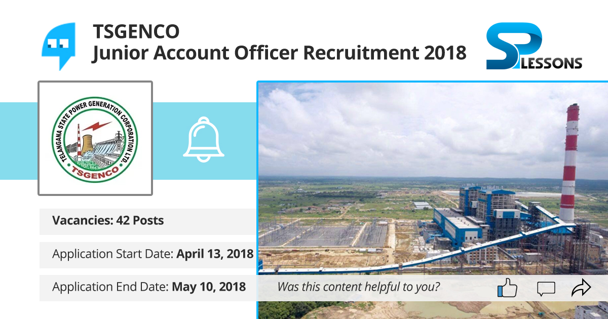 TSGENCO JAO Recruitment