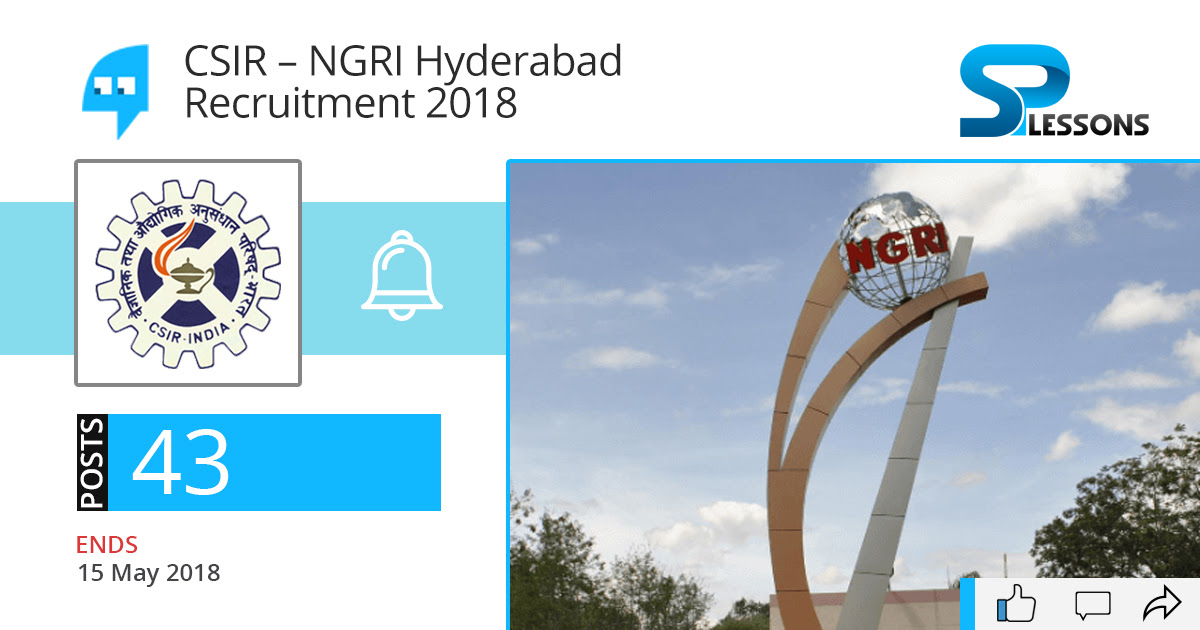 CSIR NGRI Hyderabad Recruitment