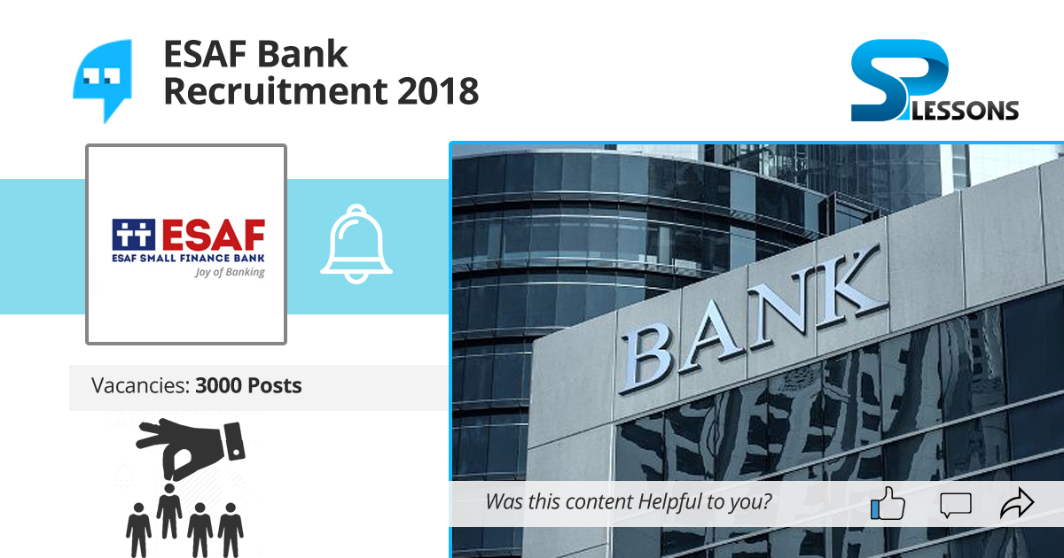 ESAF Bank Recruitment