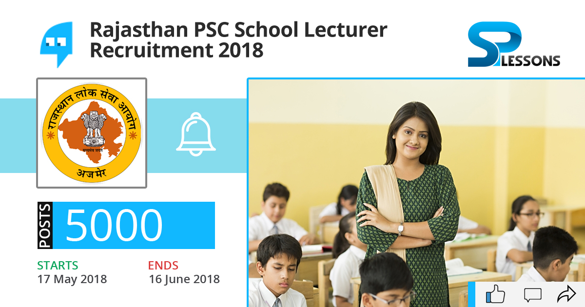 Rajasthan PSC School Lecturer Recruitment