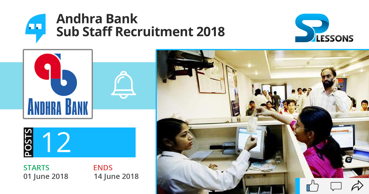 Andhra Bank Sub Staff Recruitment