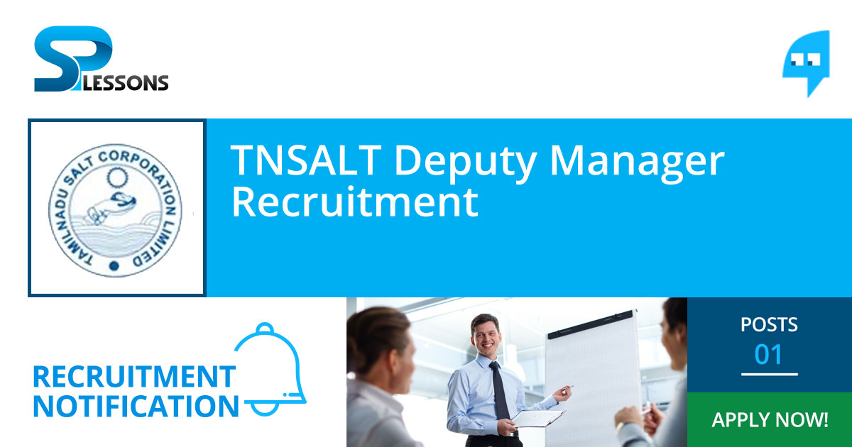 TNSALT Deputy Manager Recruitment