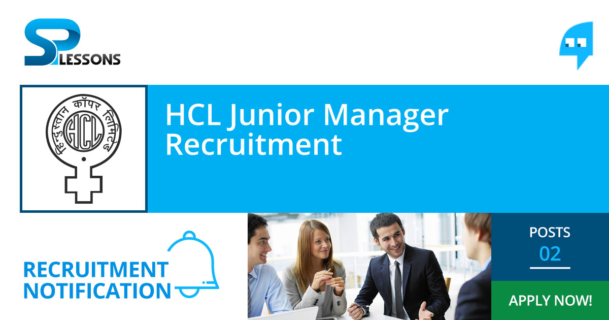 HCL Junior Manager Recruitment