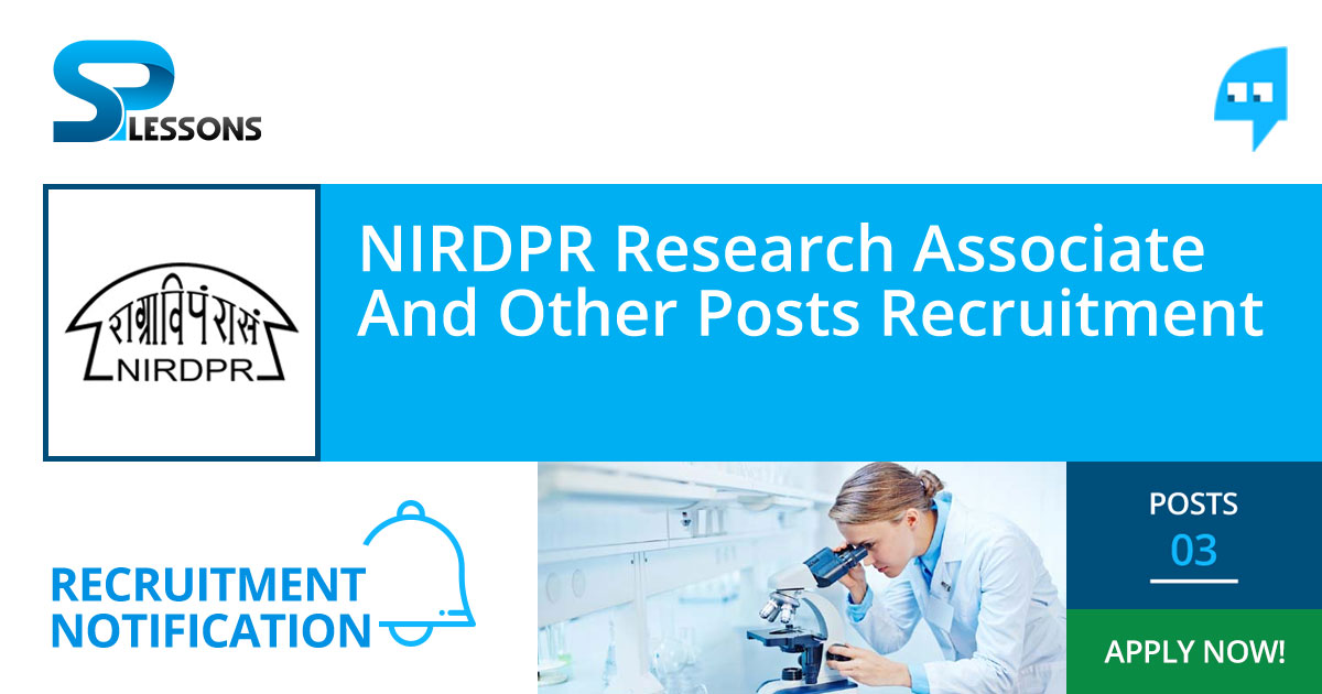 NIRDPR Research Associate And Other Posts Recruitment