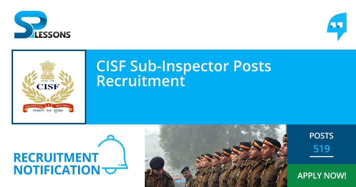 CISF Sub-Inspector Posts Recruitment
