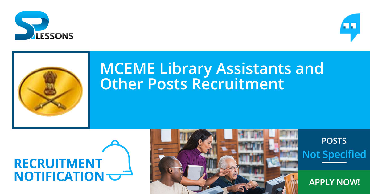 MCEME Library Assistants and Other Posts Recruitment