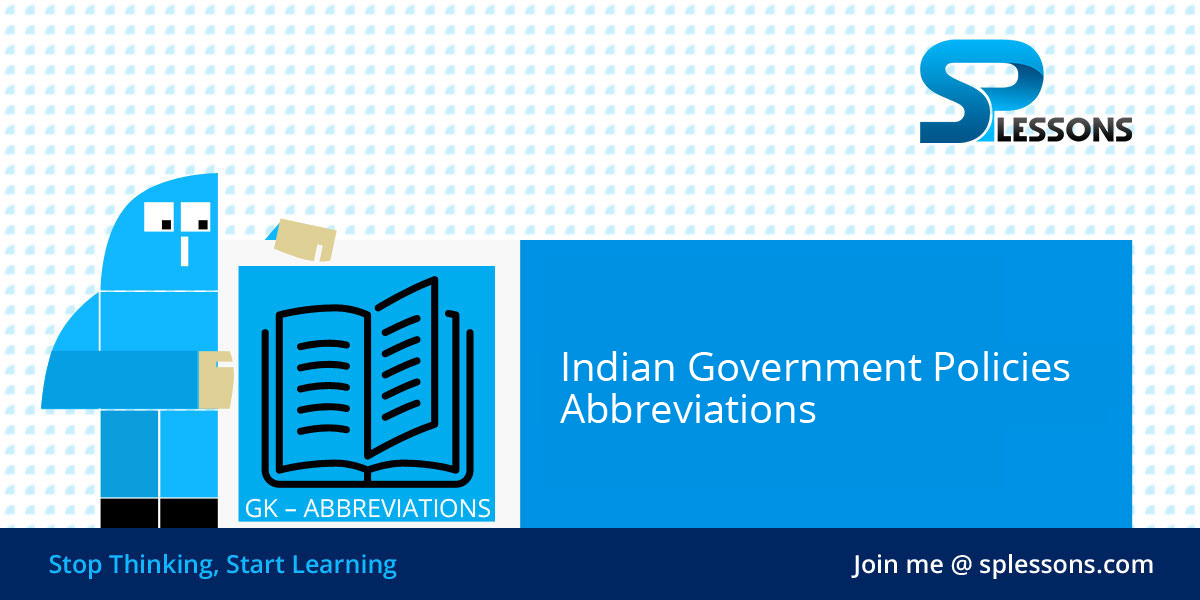 Indian Government Policies Abbreviations