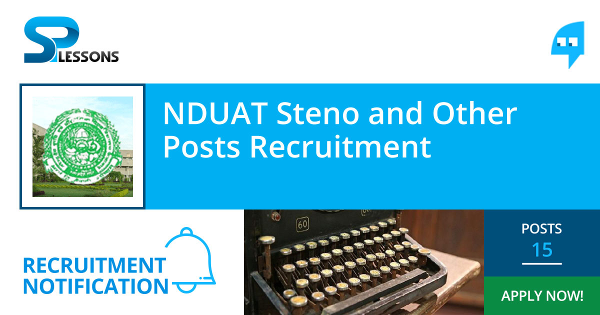 NDUAT Steno and Other Posts Recruitment