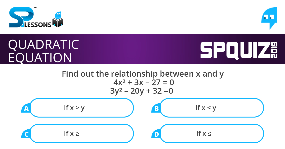 Quadratic Equation - Quiz 1