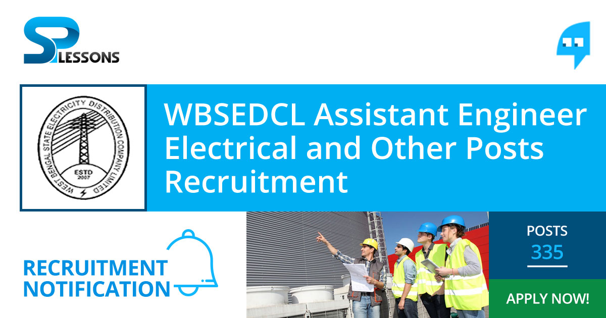 WBSEDCL Assistant Engineer Electrical and Other Posts Recruitment