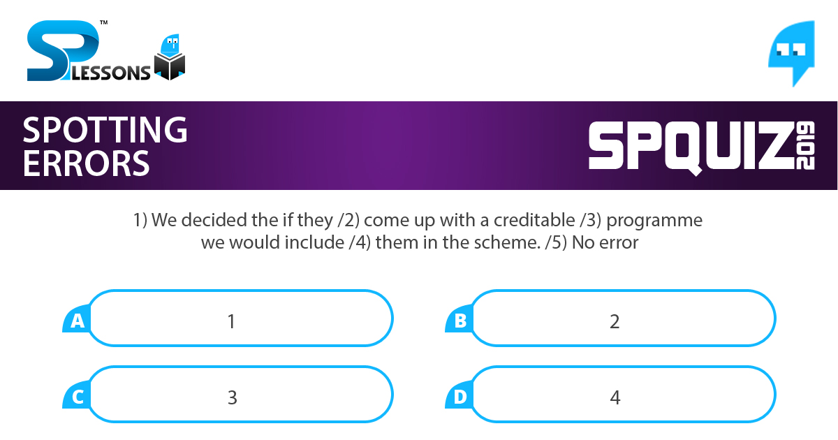 Spotting Errors - Quiz 1