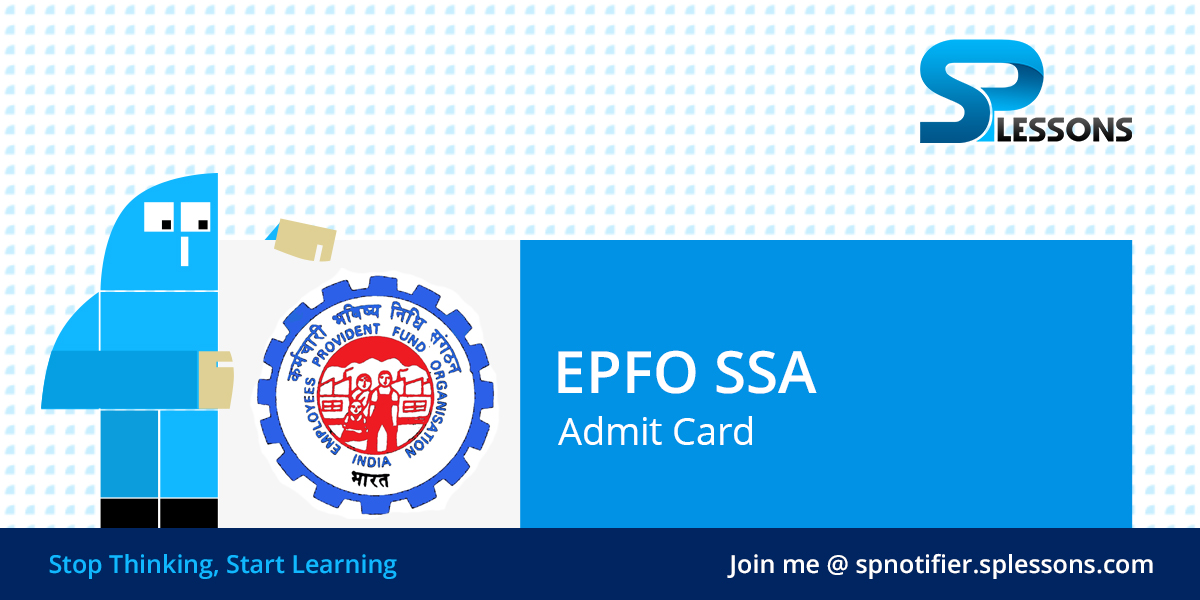 EPFO SSA Admit Card