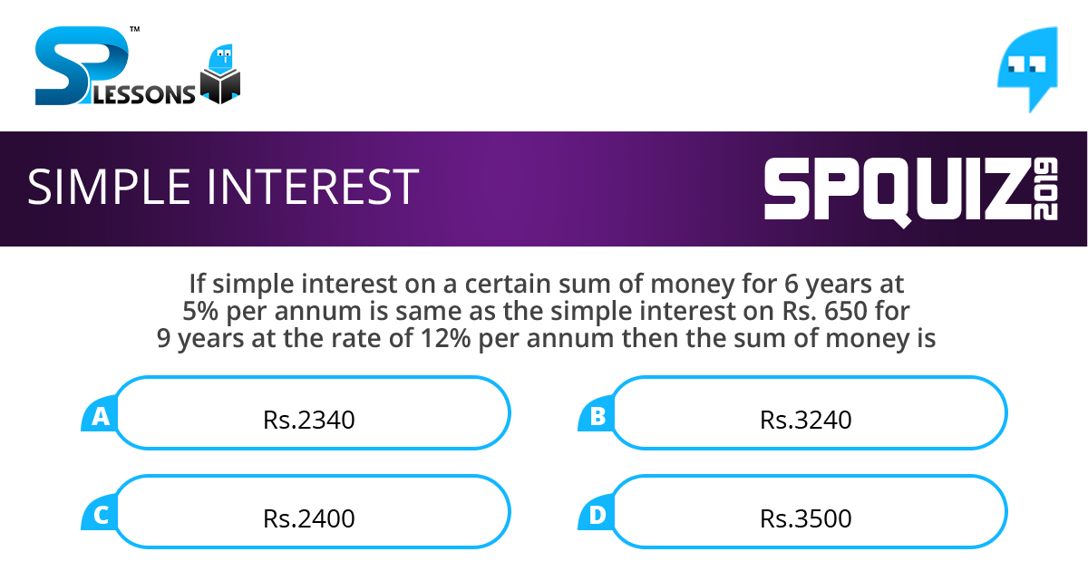 Simple Interest Quiz 3