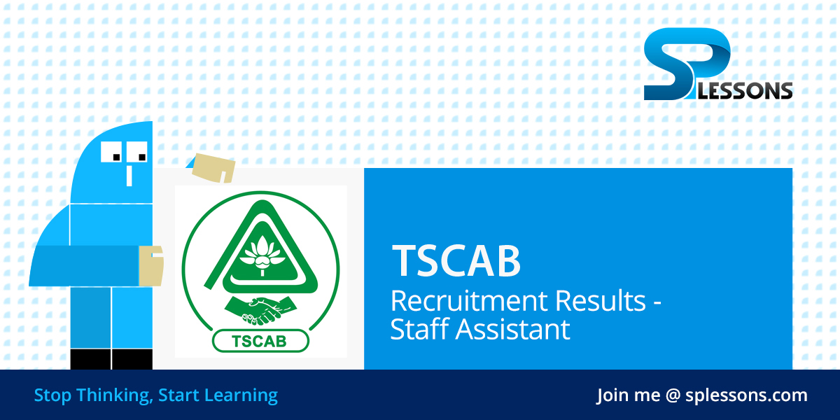 TSCAB Recruitment Results - Staff Assistant 2019